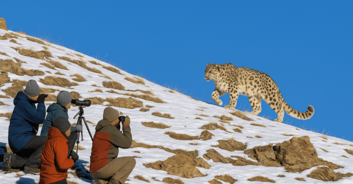 Rare Snow Leopard Filmed Walking Along Himalayan Road in Spiti Valley, Stunning Tourists ...